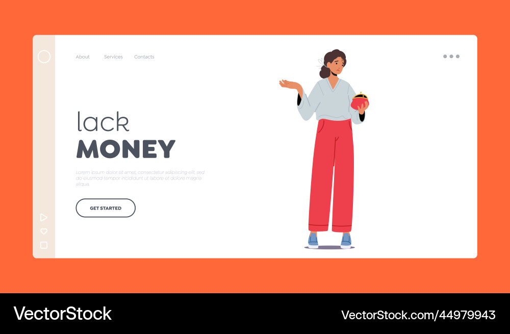 Money lack financial problem bankruptcy landing Vector Image