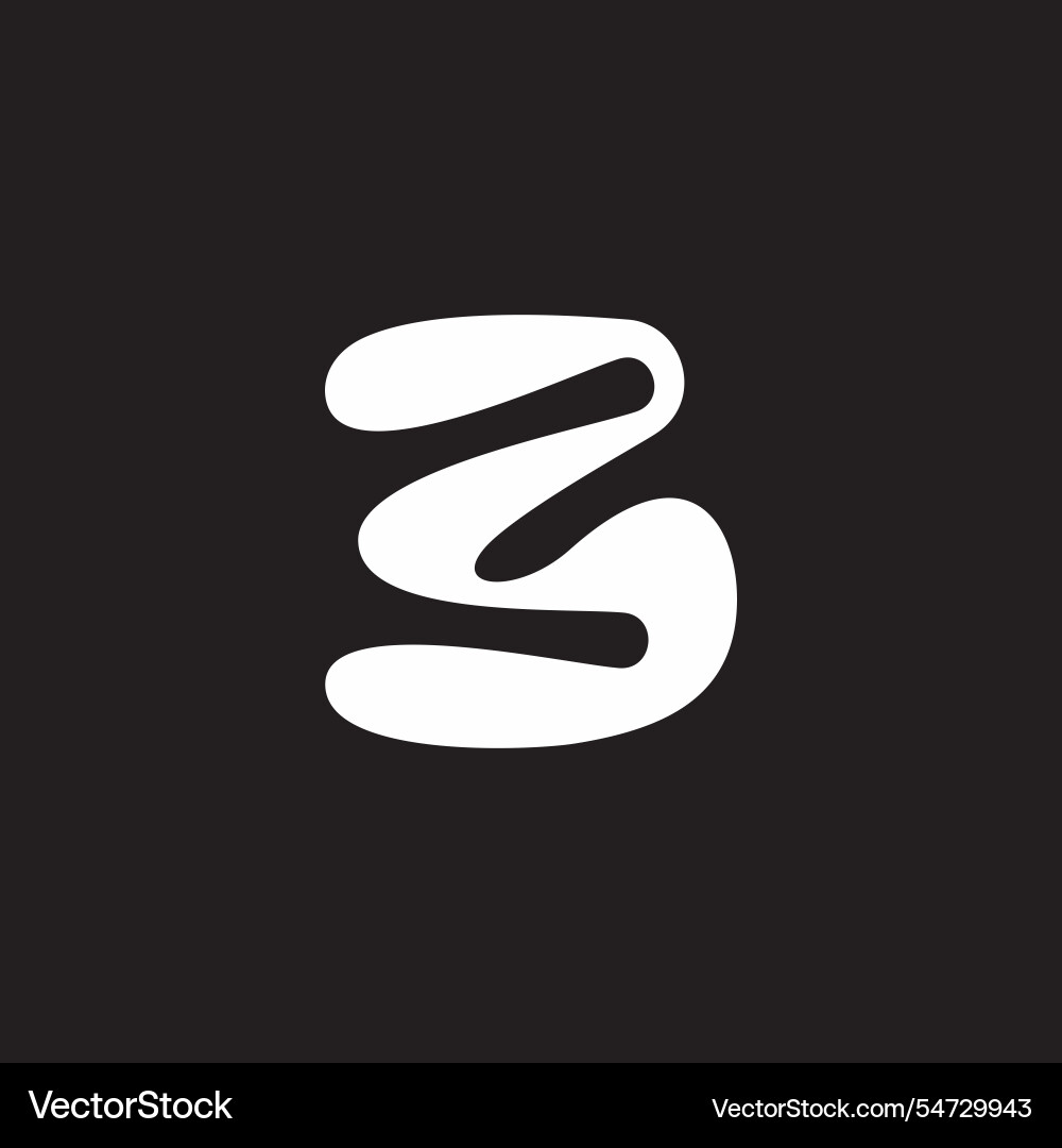 Number 3 three liquid motion logo Royalty Free Vector Image