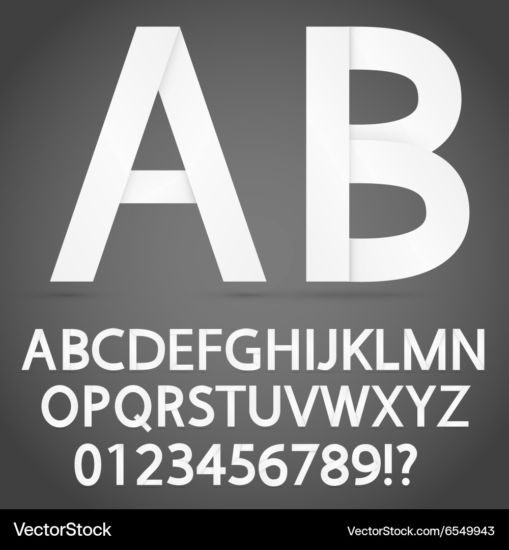 Paper shadow abc Royalty Free Vector Image - VectorStock