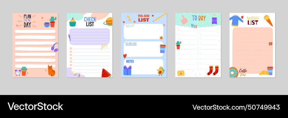 Planner stickers set Royalty Free Vector Image