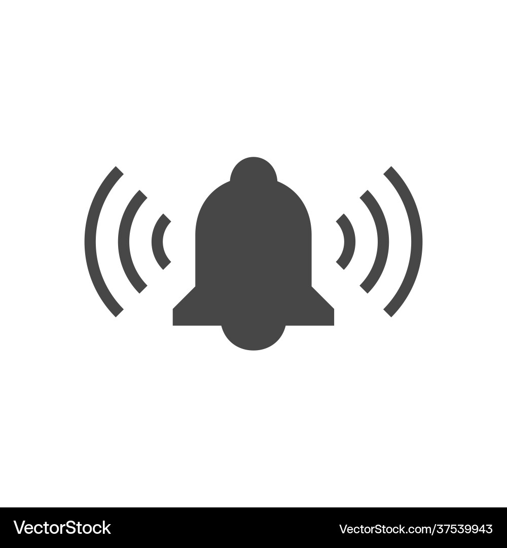 Ringing bell black icon Royalty Free Vector Image