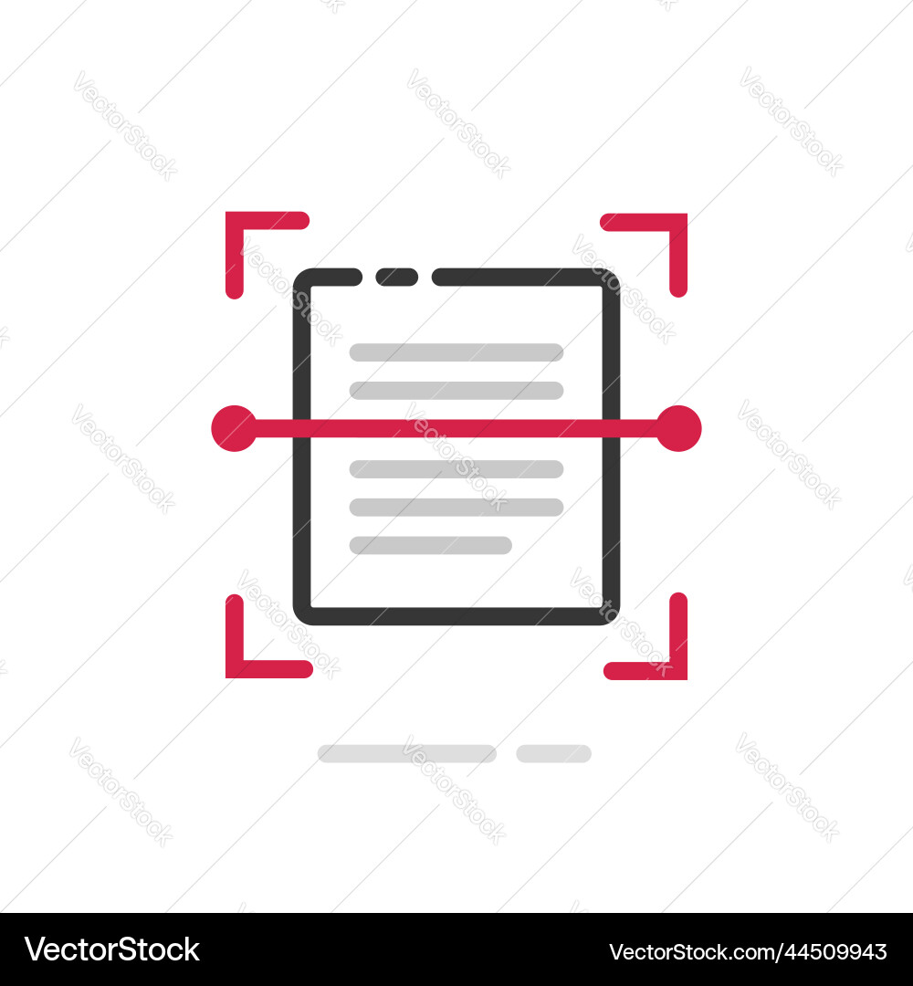 Scan document icon pictogram thin line outline Vector Image
