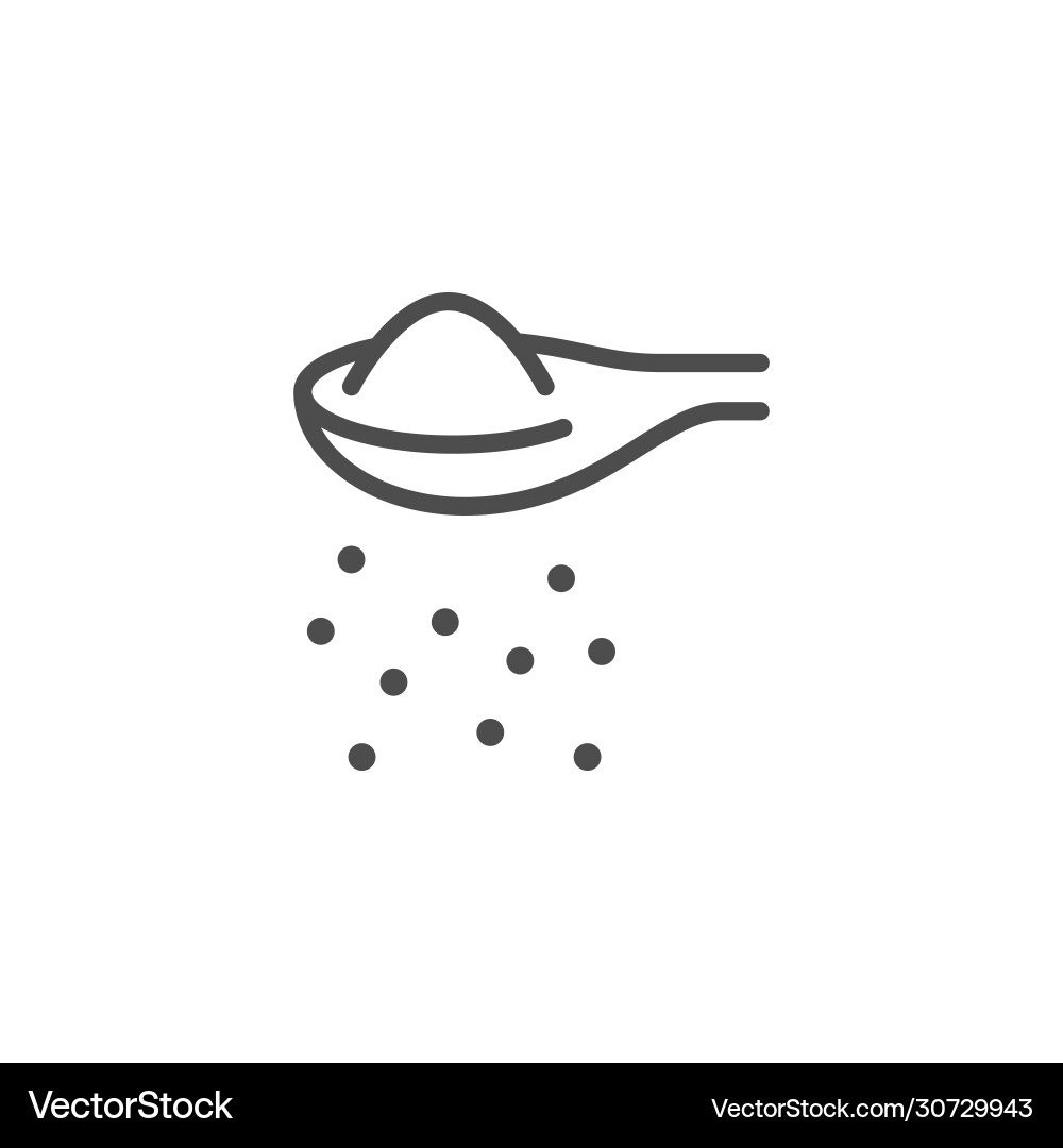 Sugar spoon line outline icon Royalty Free Vector Image