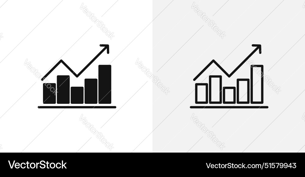 Trend arrow icon set Royalty Free Vector Image