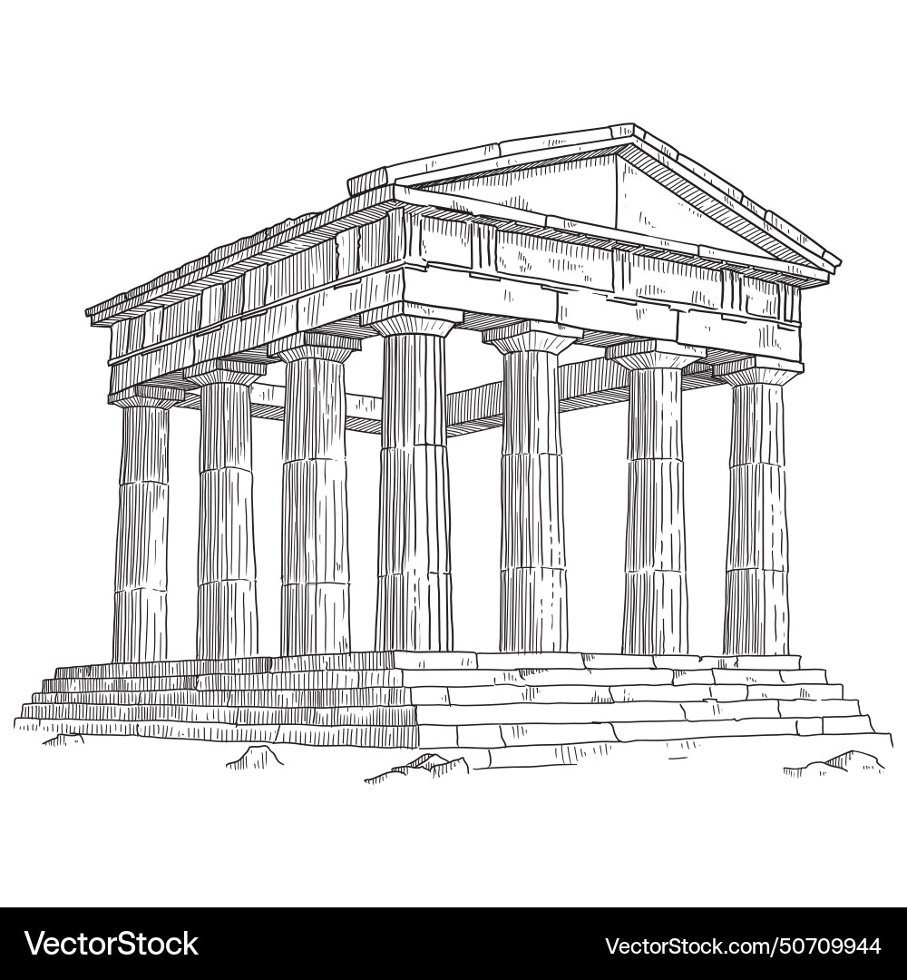 Ancient greek temple Royalty Free Vector Image