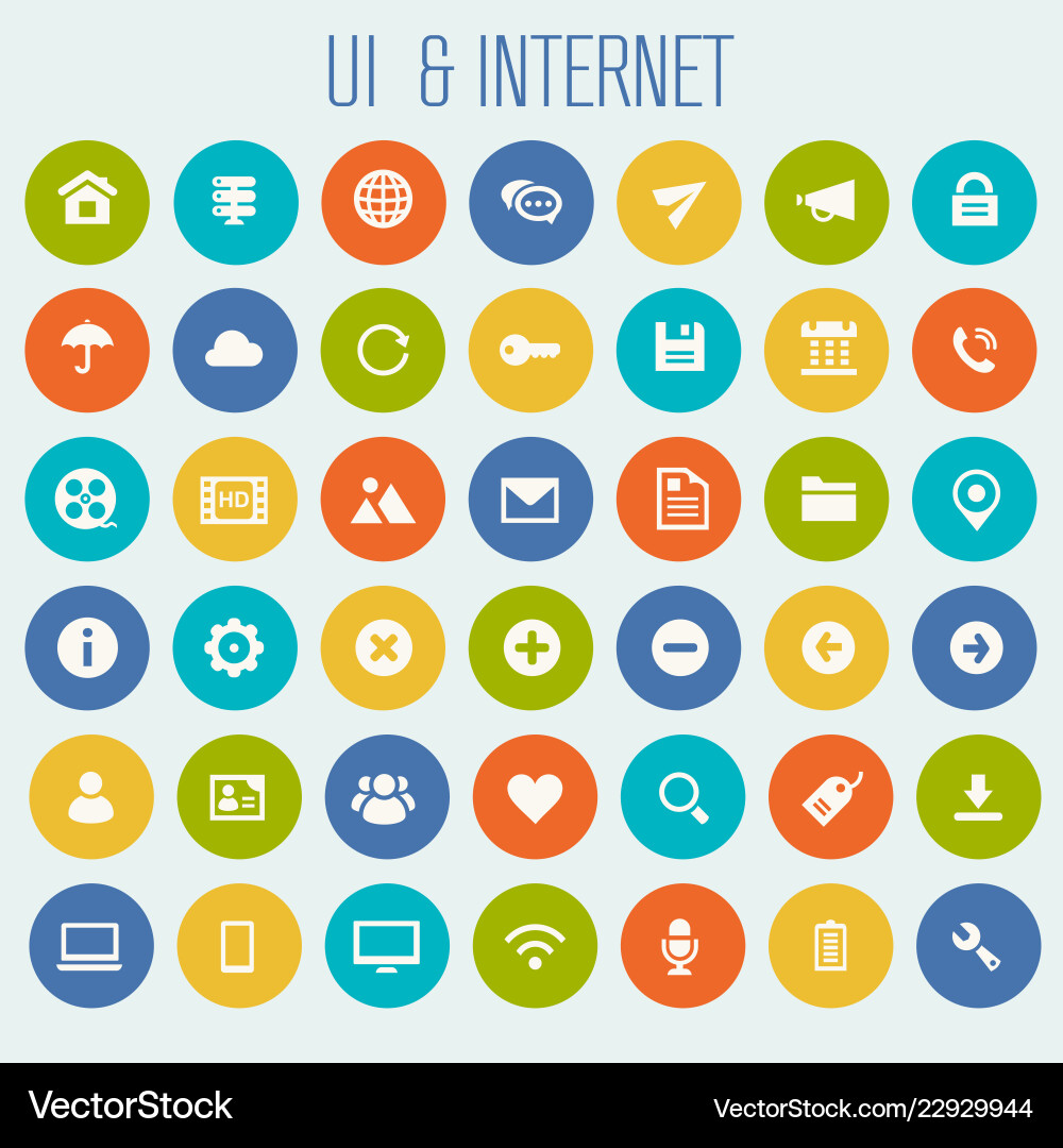 Big ui and internet icon set Royalty Free Vector Image