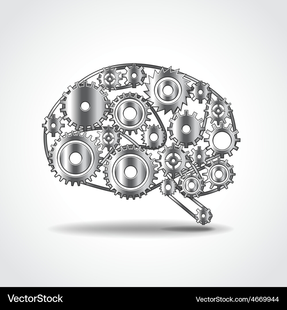 Brain of gears Royalty Free Vector Image - VectorStock