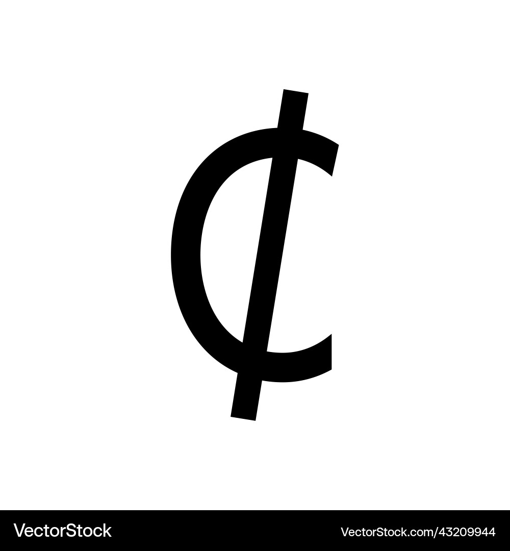 Cent currency sign isolated on white background Vector Image