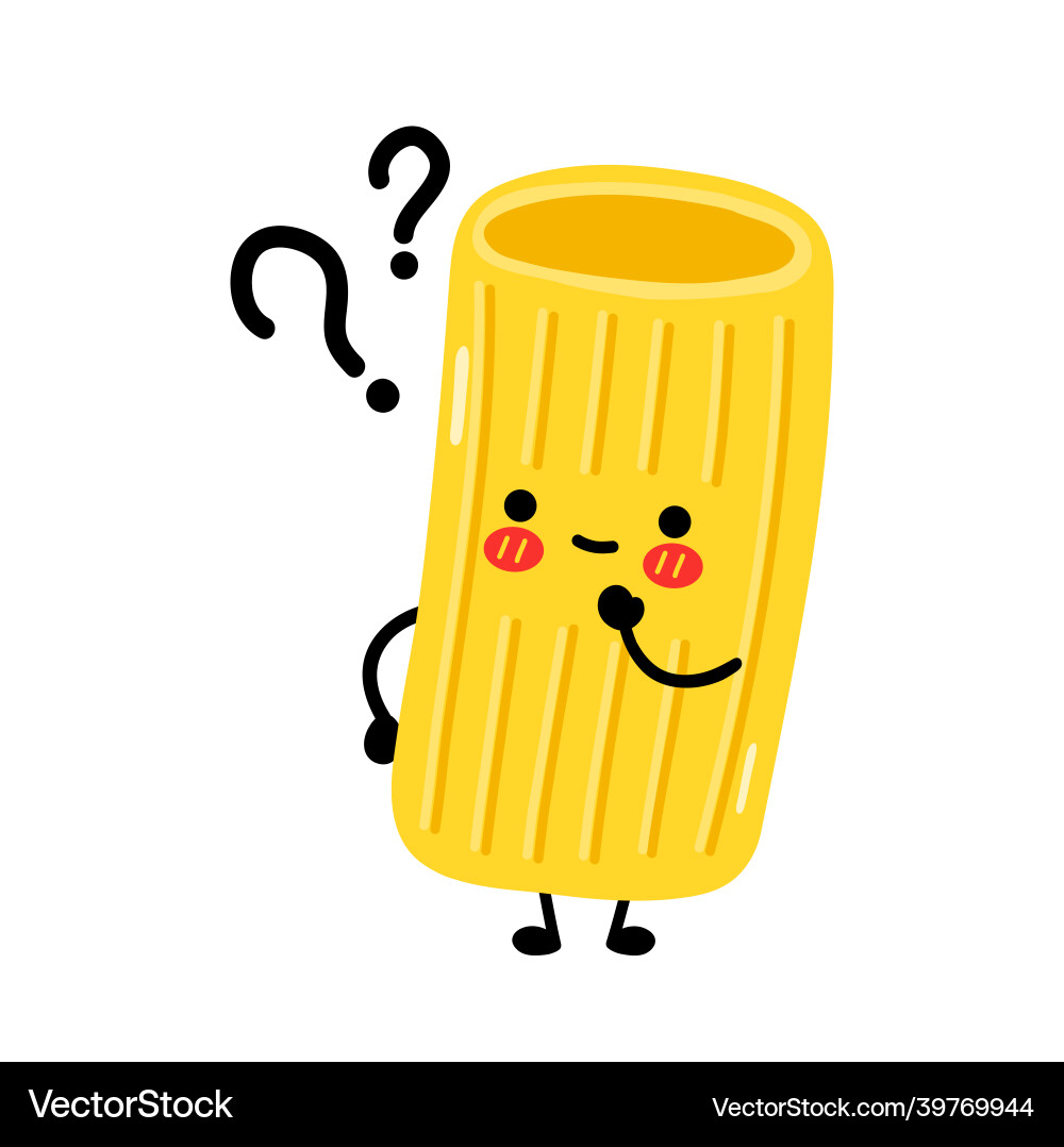 Cute funny macaroni pasta noodles character Vector Image