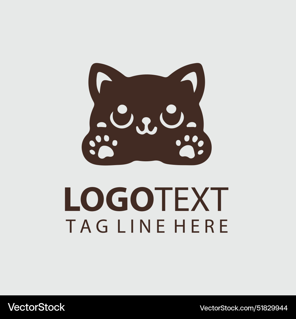 Cute kitty cat logo Royalty Free Vector Image - VectorStock