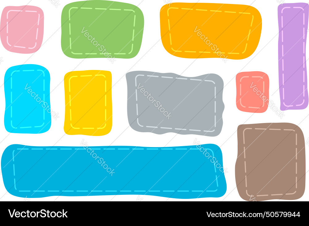 Hand drawn colorful text boxes speech bubbles Vector Image