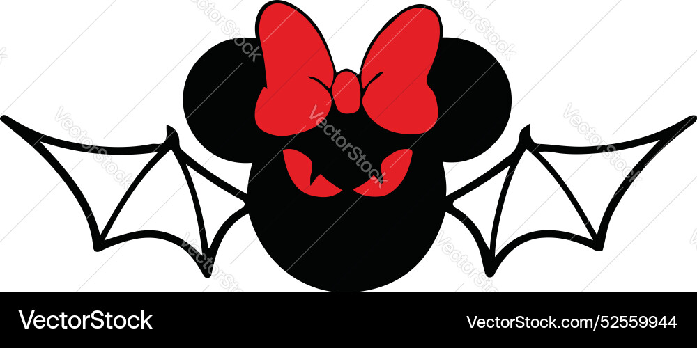 Minnie bat halloween Royalty Free Vector Image
