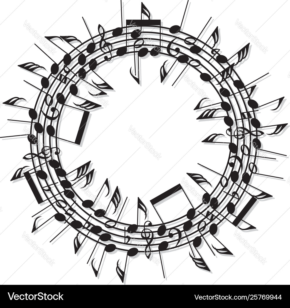 Round Music Notes Background Royalty Free Vector Image