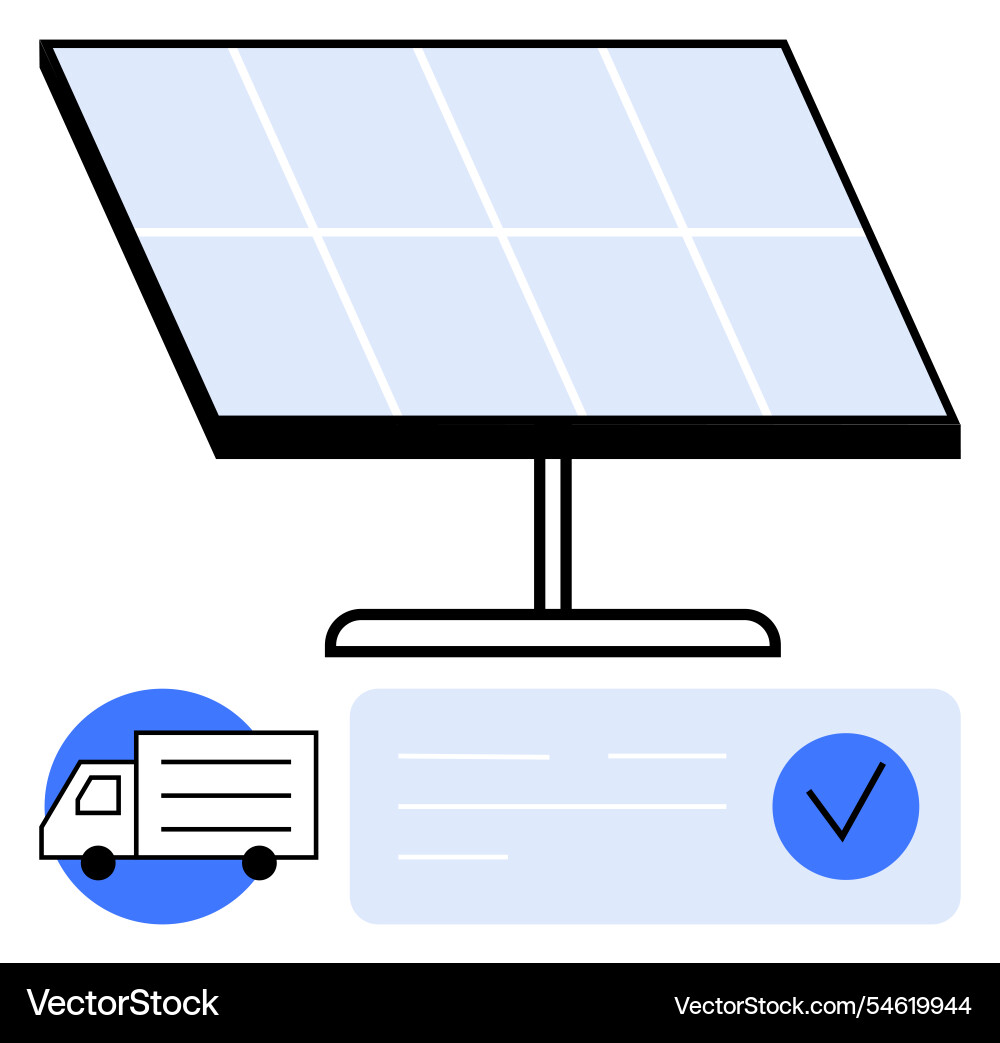 Solar panel installation logistics featuring Vector Image