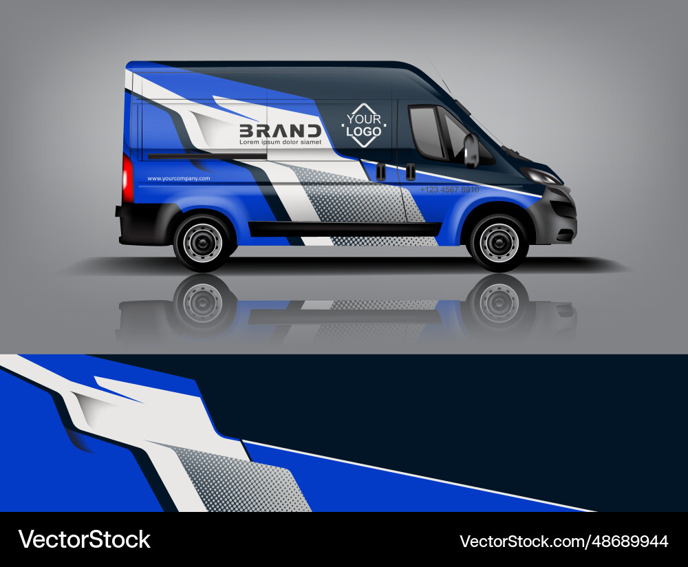 Van wrap design sticker and decal Royalty Free Vector Image