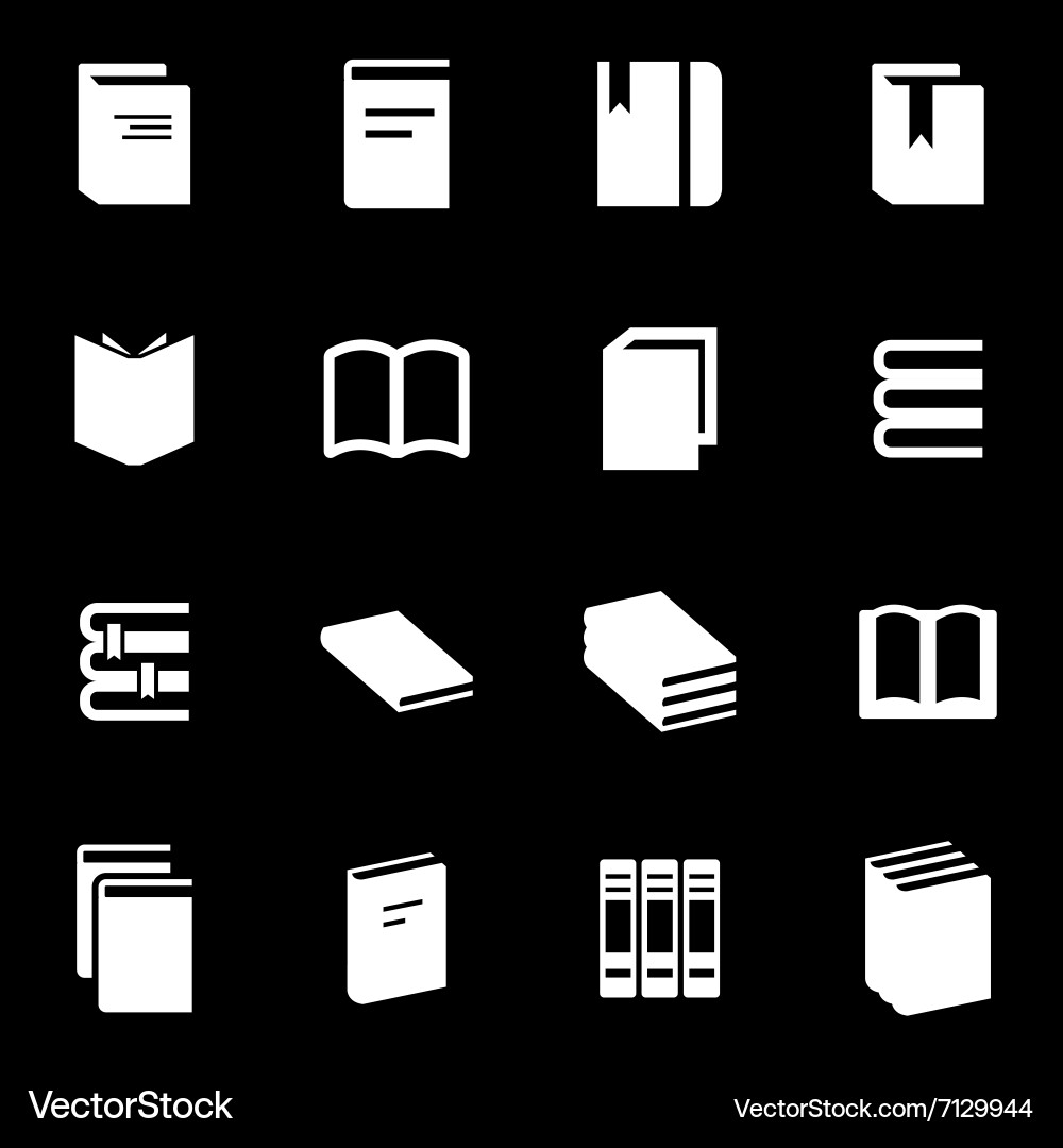 White book icon set Royalty Free Vector Image - VectorStock