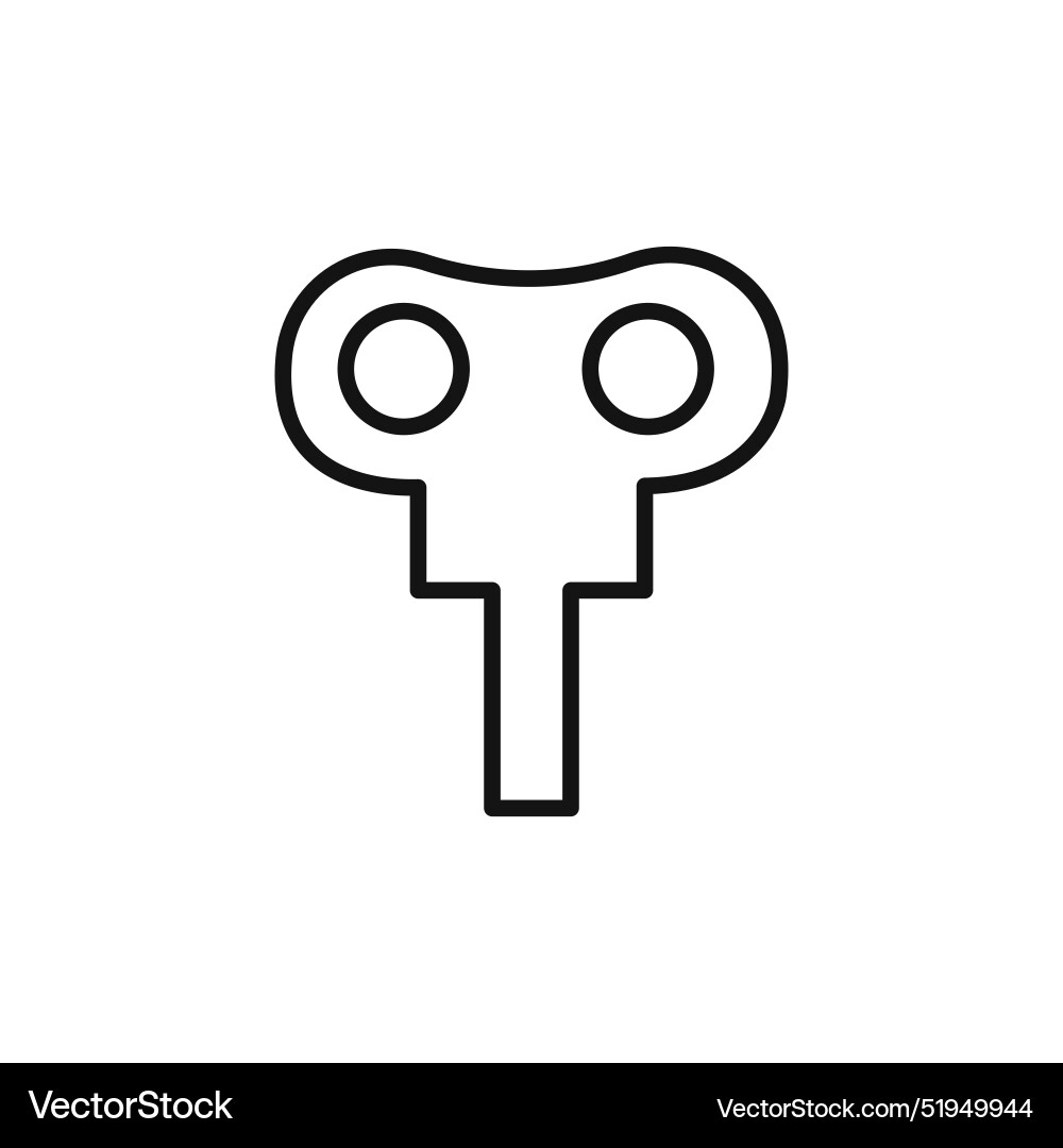 Wind up key logo sign outline Royalty Free Vector Image