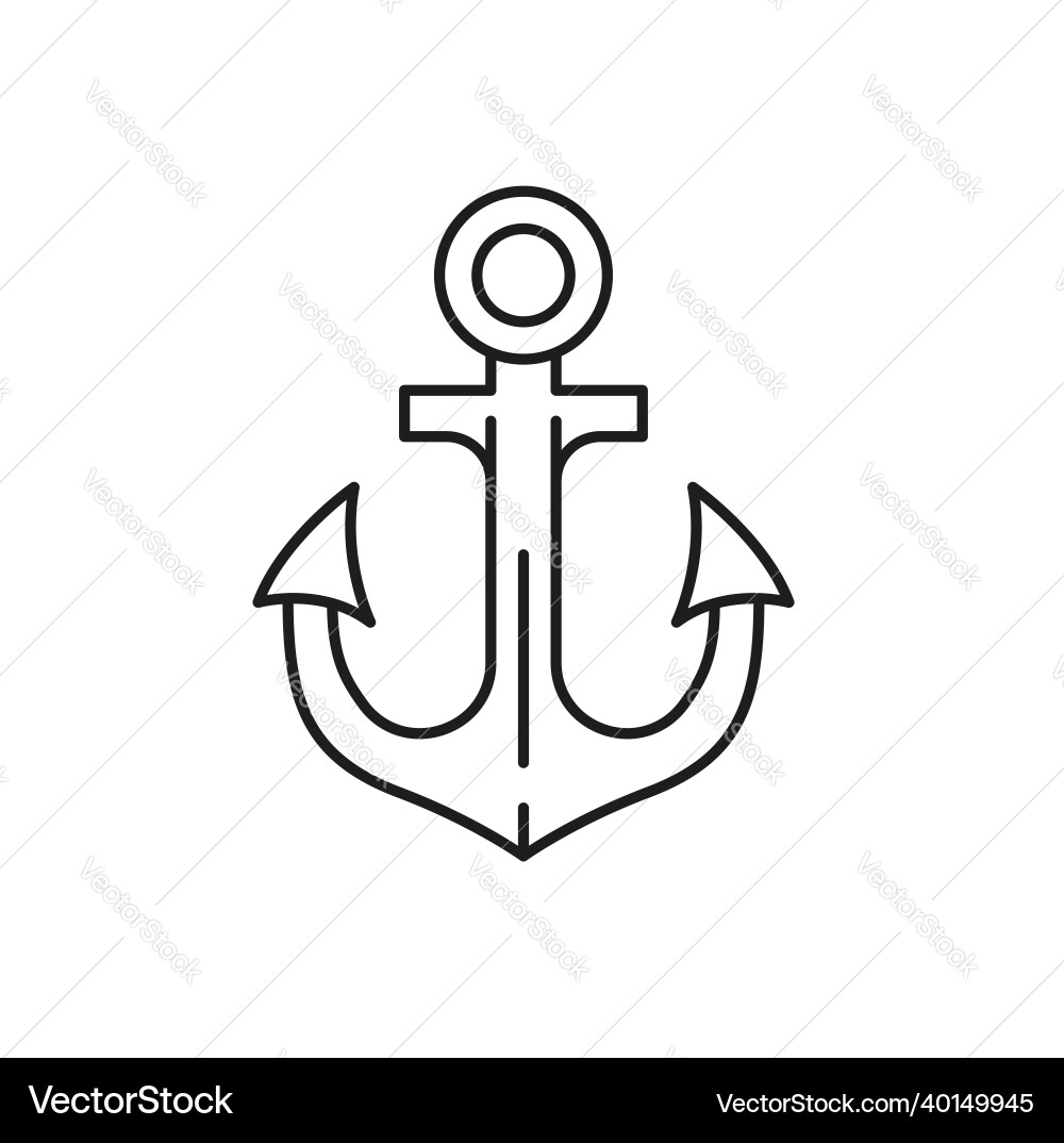 Anker anchor marine object naval heraldry icon Vector Image