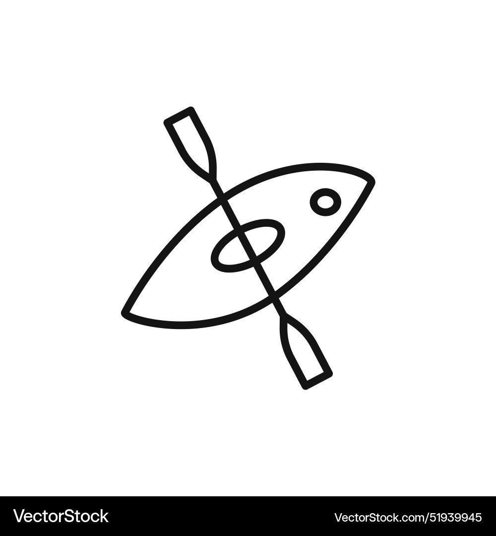 Canoe icon logo sign outline Royalty Free Vector Image