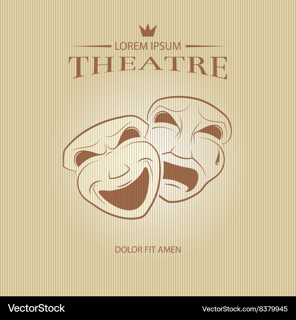 Comedy and tragedy theatrical masks Royalty Free Vector