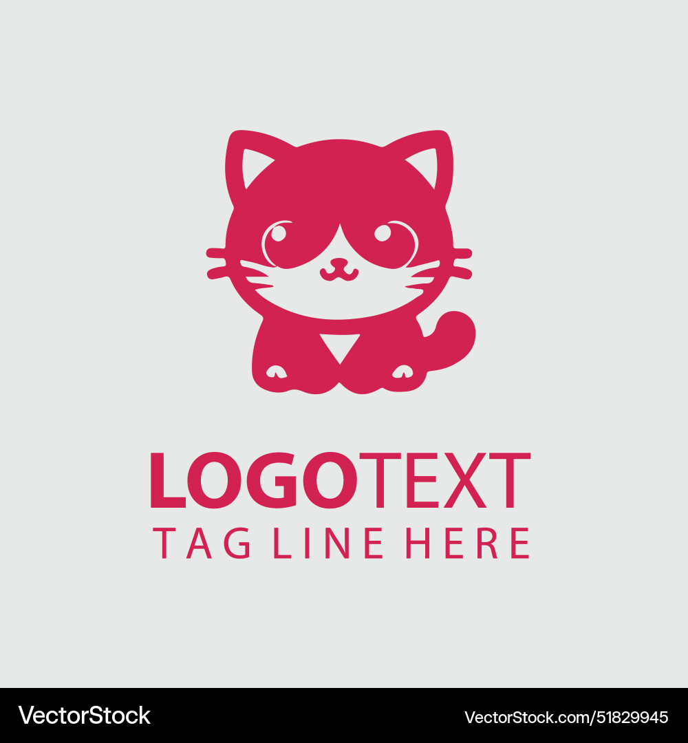 Cute kitty cat logo Royalty Free Vector Image - VectorStock
