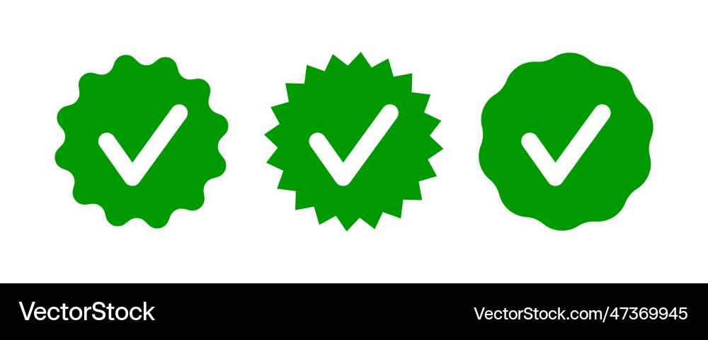 Green Checkmark Sticker Royalty Free Vector Image