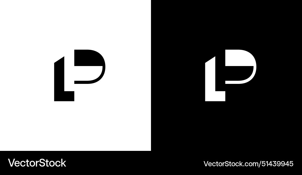 Modern and strong letter p initials logo design Vector Image