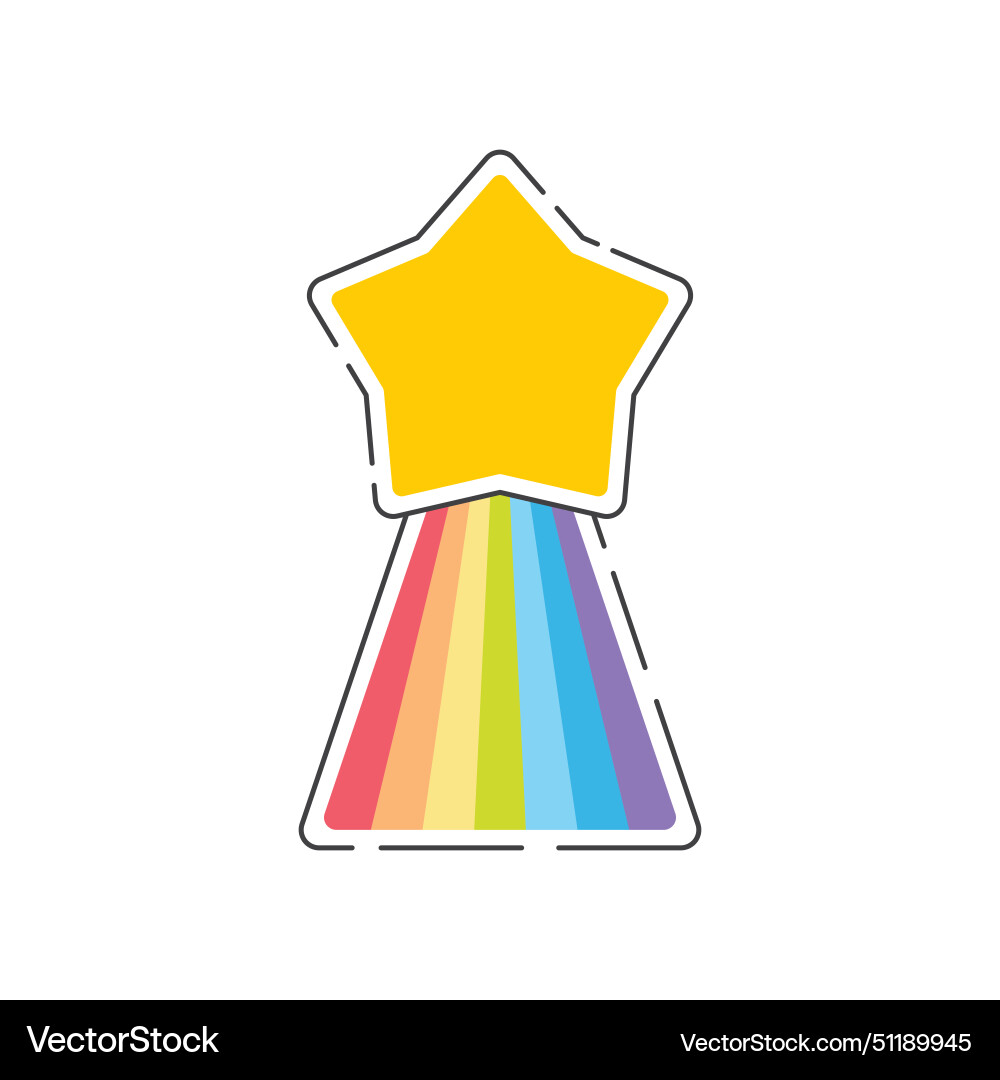 Rainbow and star Royalty Free Vector Image - VectorStock