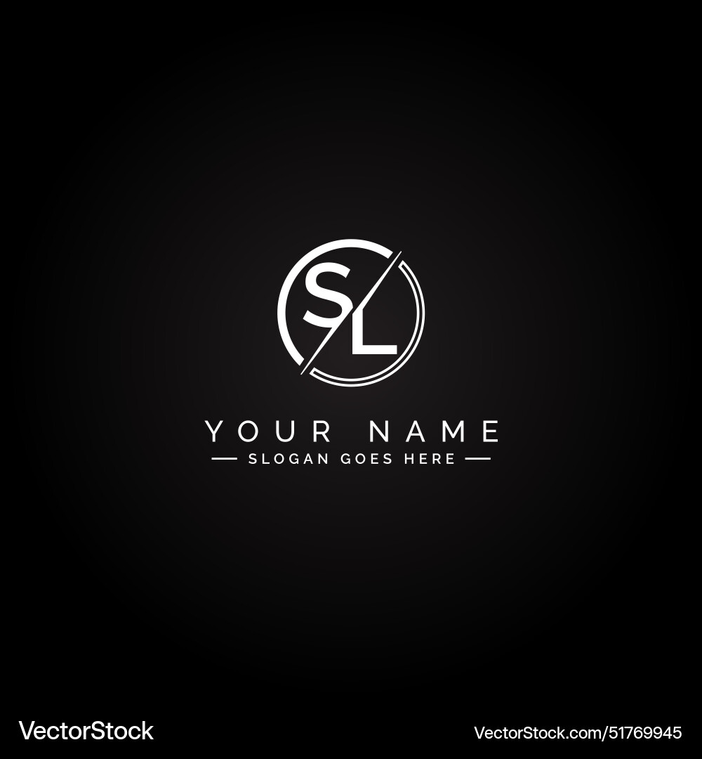 Sl minimal logo - simple business Royalty Free Vector Image