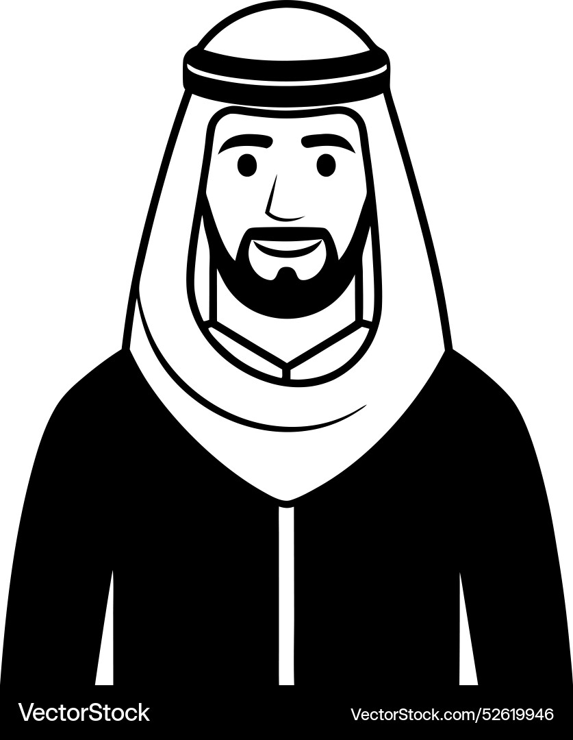 Arabic man silhouette design 4 Royalty Free Vector Image