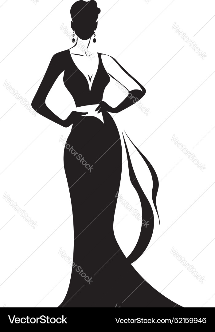 Diva deluxe glamorous lady icon emblem design Vector Image