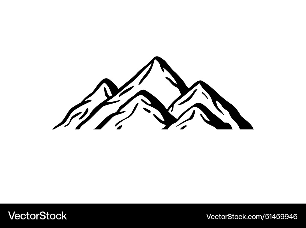 Doodle mountain icon isolated outline Royalty Free Vector
