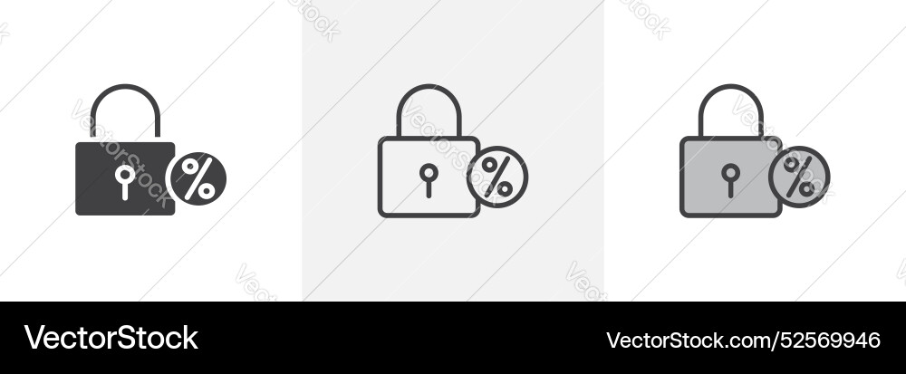 Fixed rate mortgage icon set on white background Vector Image