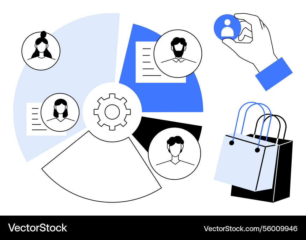 Human resource management visual with team members