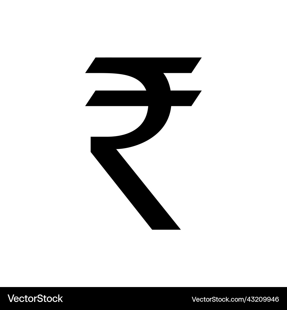 Indian rupee currency sign isolated on white Vector Image