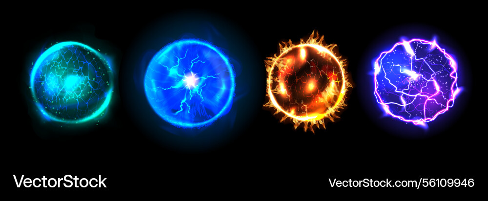 Light ball blue magic fire portal energy flame Vector Image