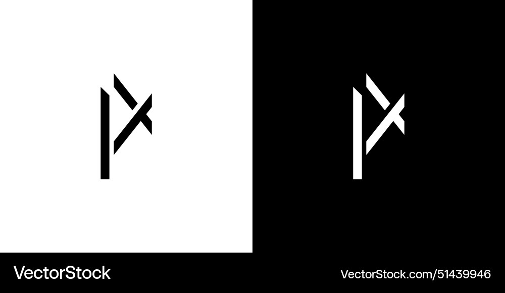 Modern and strong letter px initials logo design Vector Image