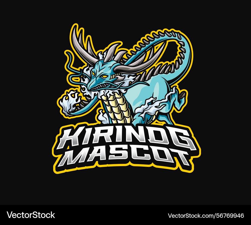 Mythical kirin dragon horse mascot Royalty Free Vector Image