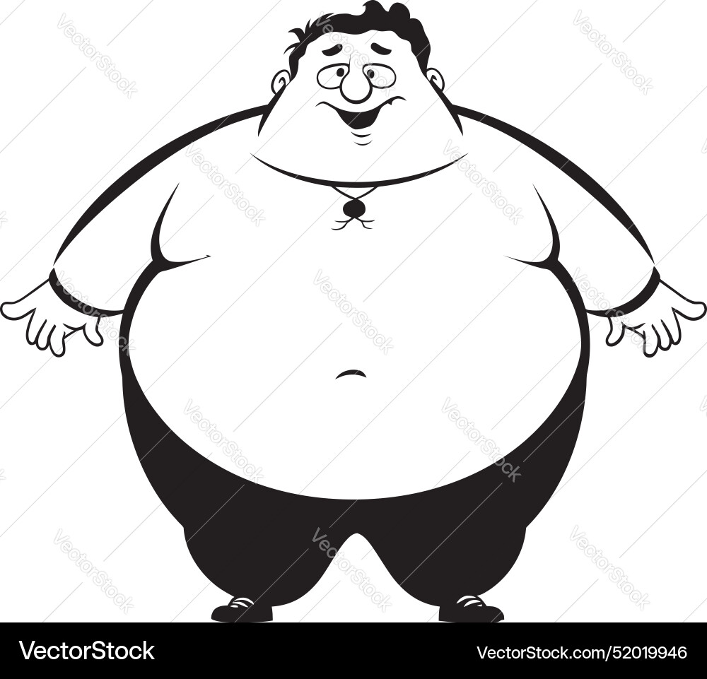 Portly powerhouse fat man iconic design hefty Vector Image