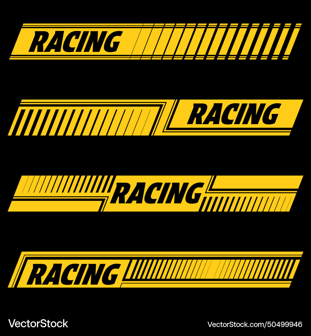 Racing yellow sport decals Royalty Free Vector Image
