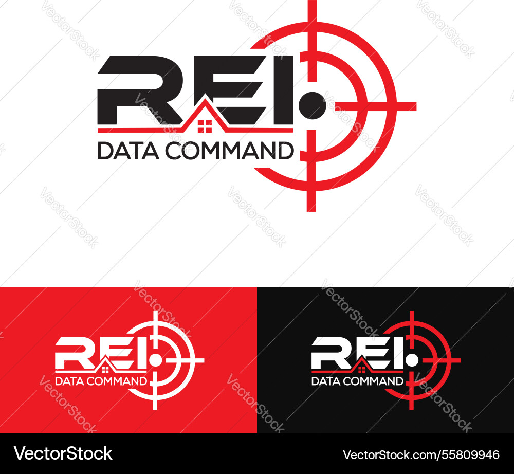 Rei data command logo Royalty Free Vector Image