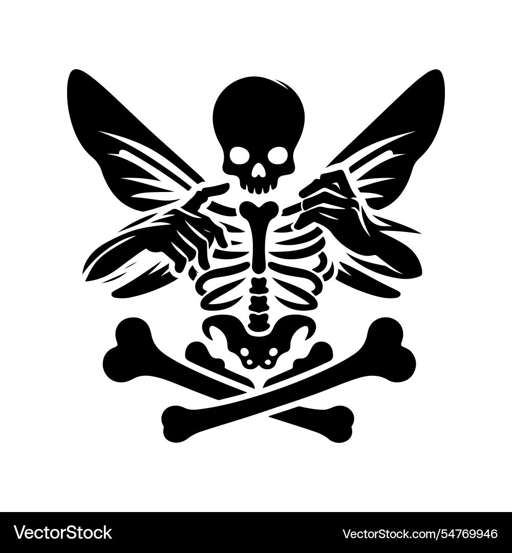 Spooky Bone Fairies Silhouette Royalty Free Vector Image