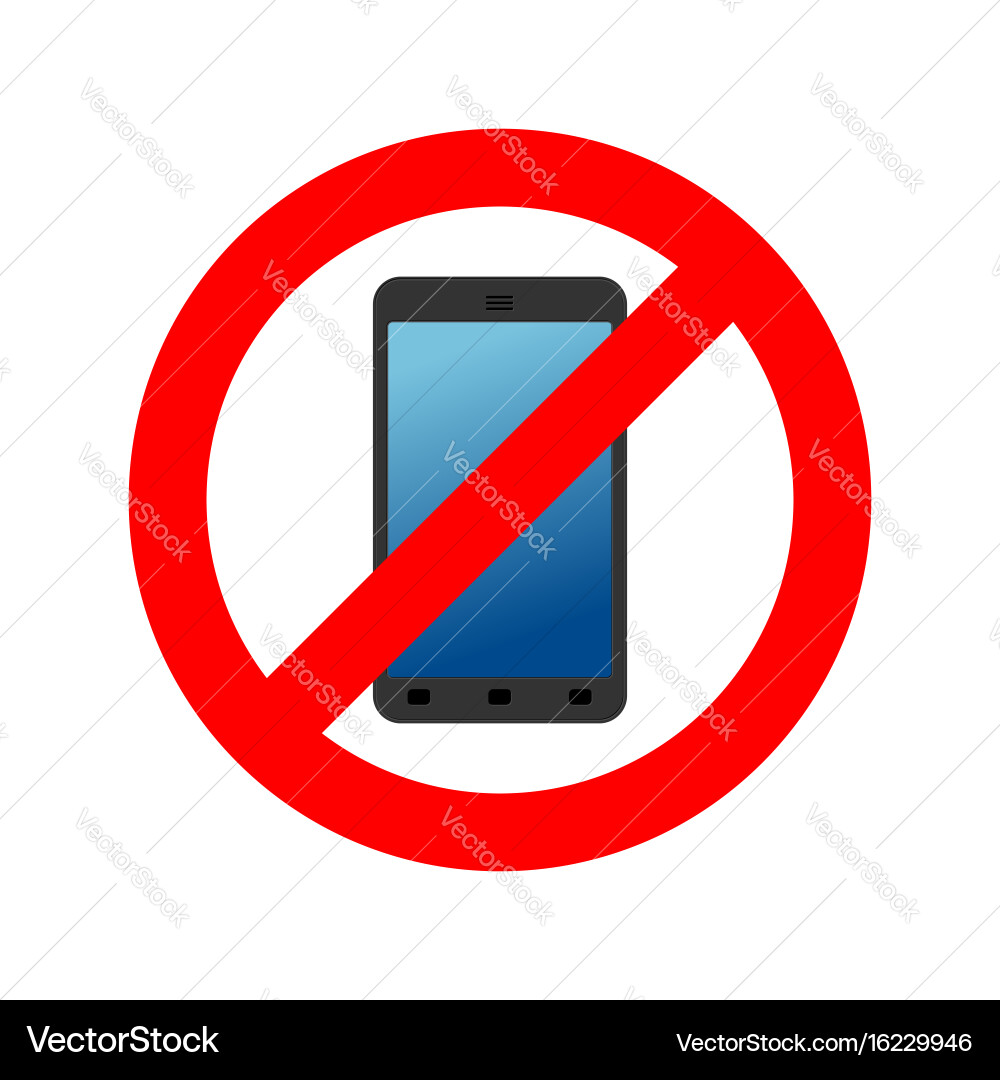 Stop phone it is forbidden to call ban smartphone Vector Image