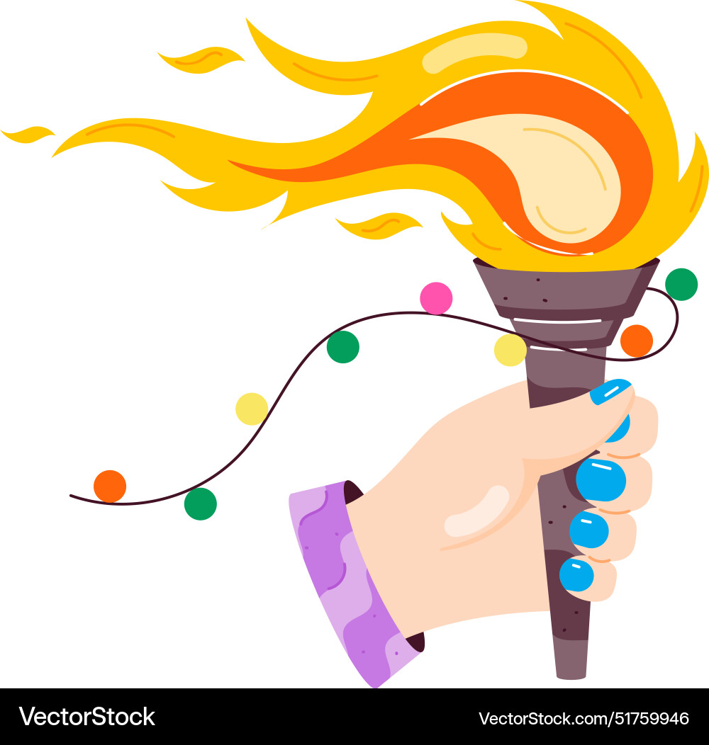 Well-crafted flat sticker of olympic torch Vector Image