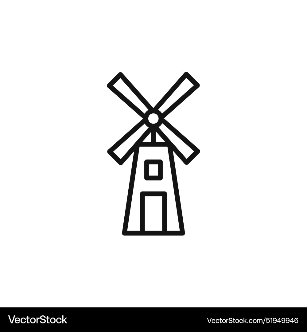 Windmill logo sign outline Royalty Free Vector Image