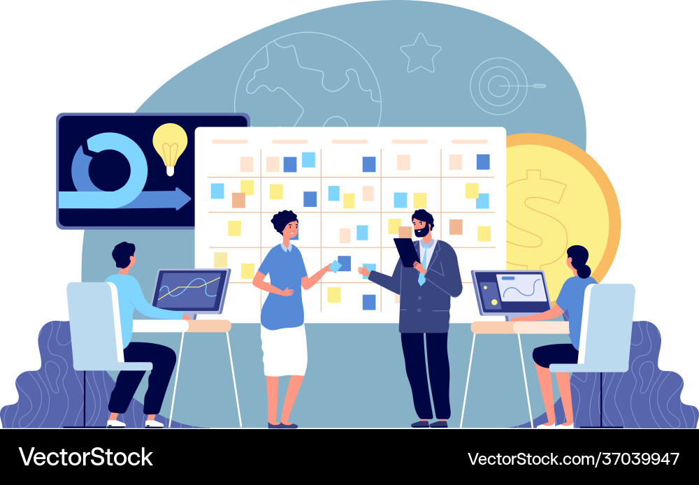 Agile development project business management Vector Image