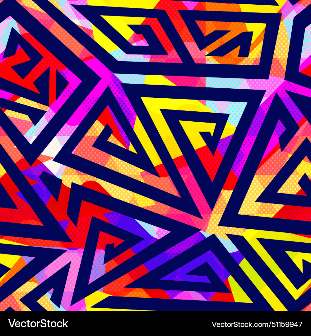 Coloured maze seamless pattern Royalty Free Vector Image