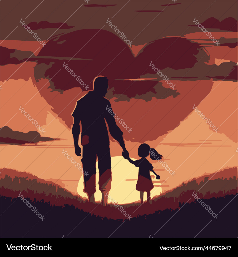 Father and daughter love Royalty Free Vector Image