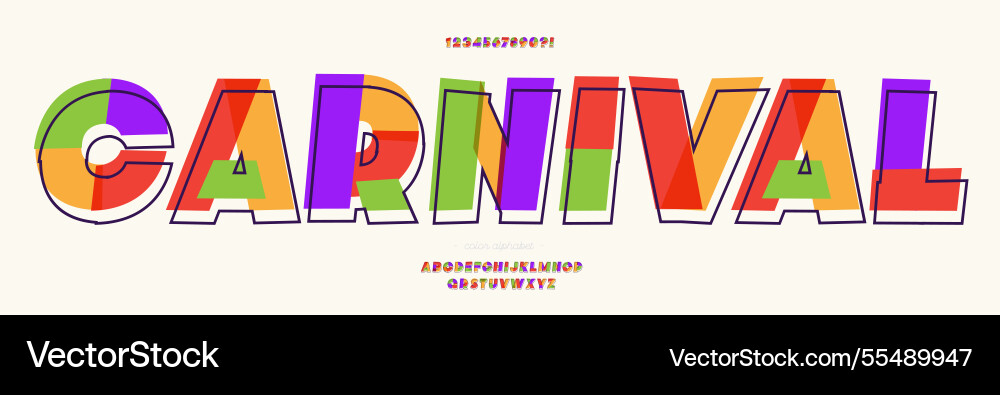Font carnival colorful style modern Royalty Free Vector