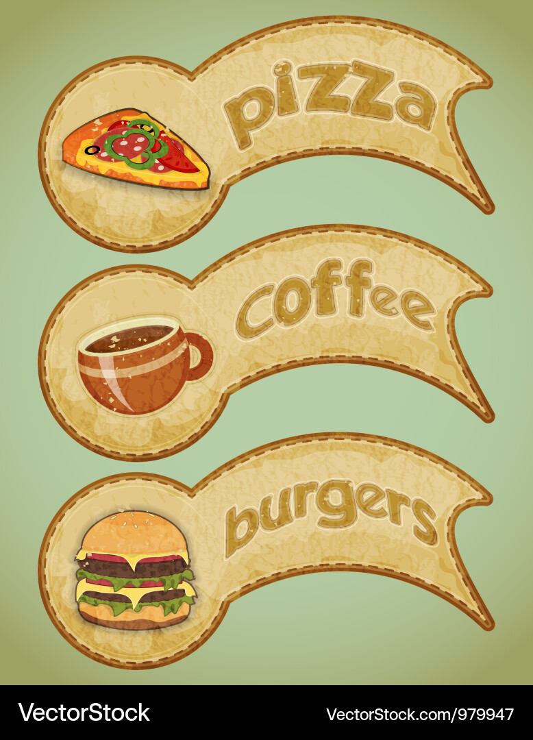 Food labels retro Royalty Free Vector Image - VectorStock